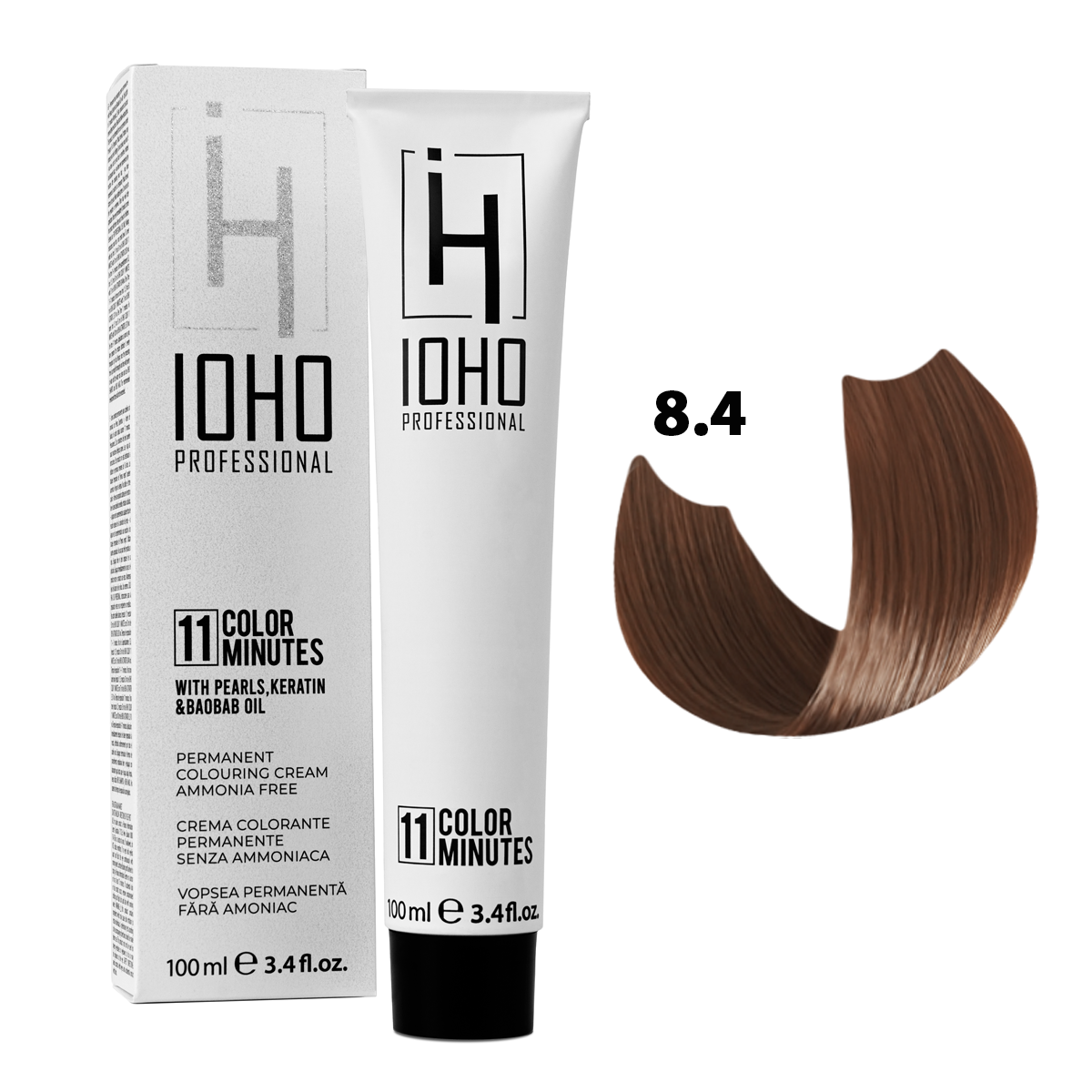 Permanent Color 11 Minutes 8.4 Light Copper Blonde Ammonia-Free - Ioho