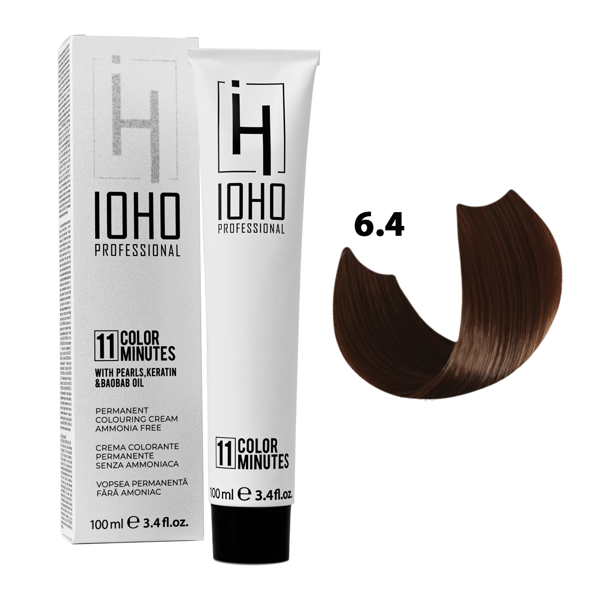 Permanent Color 11 Minutes 6.4 Dark Copper Blonde Ammonia-Free - Ioho